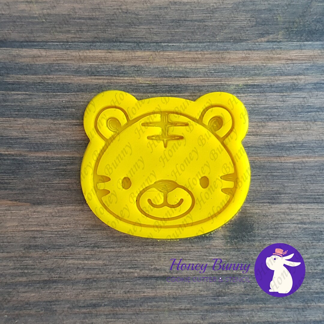 Tiger Face Cookie Cutter and Stamp (heart, 2PCS) / Animal Cookie Cutter ...