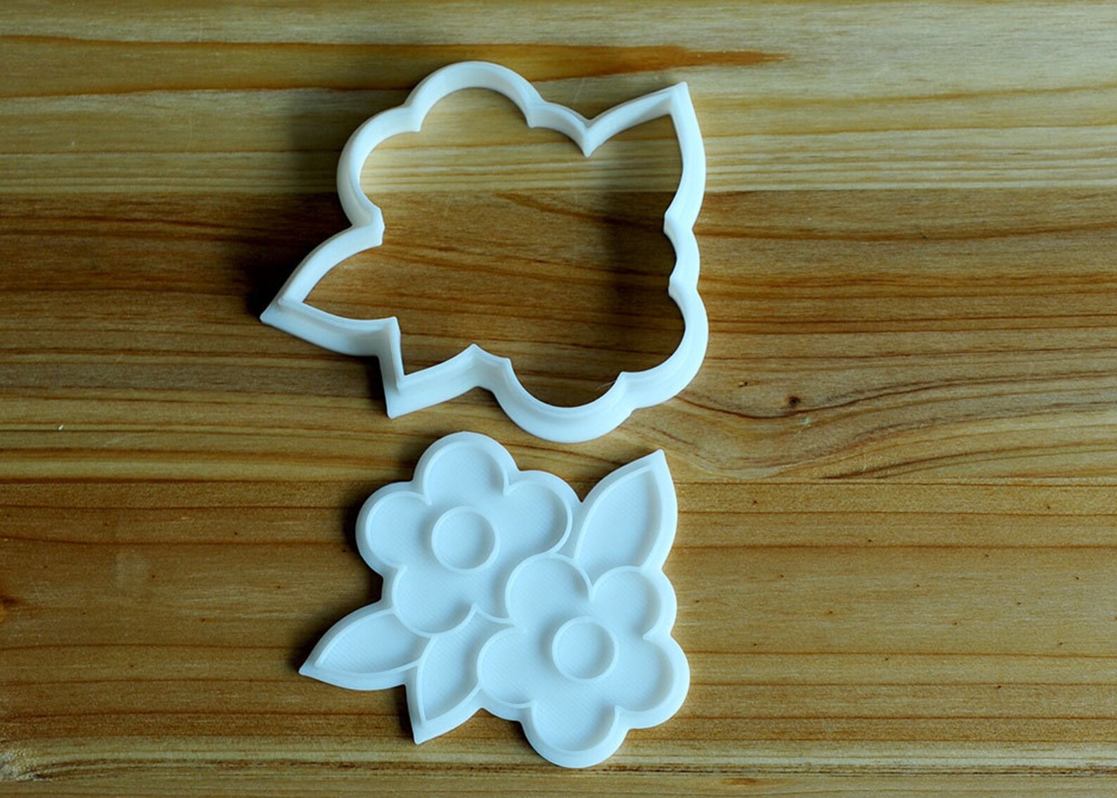 Two Flowers Cookie Cutter and Stamp | Etsy