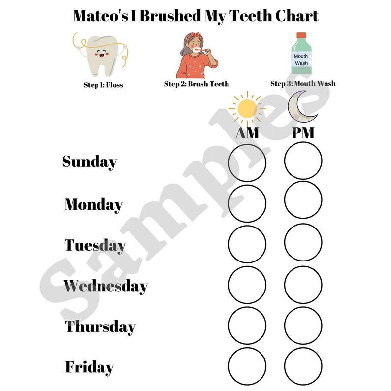 Brush My Teeth Reusable Printable | Brush Your Teeth Printable Chart ...