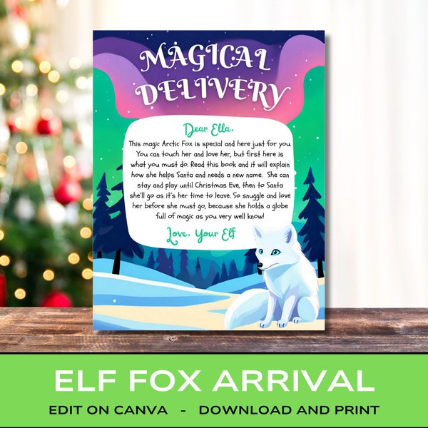 Arctic Fox Welcome Letter - Etsy