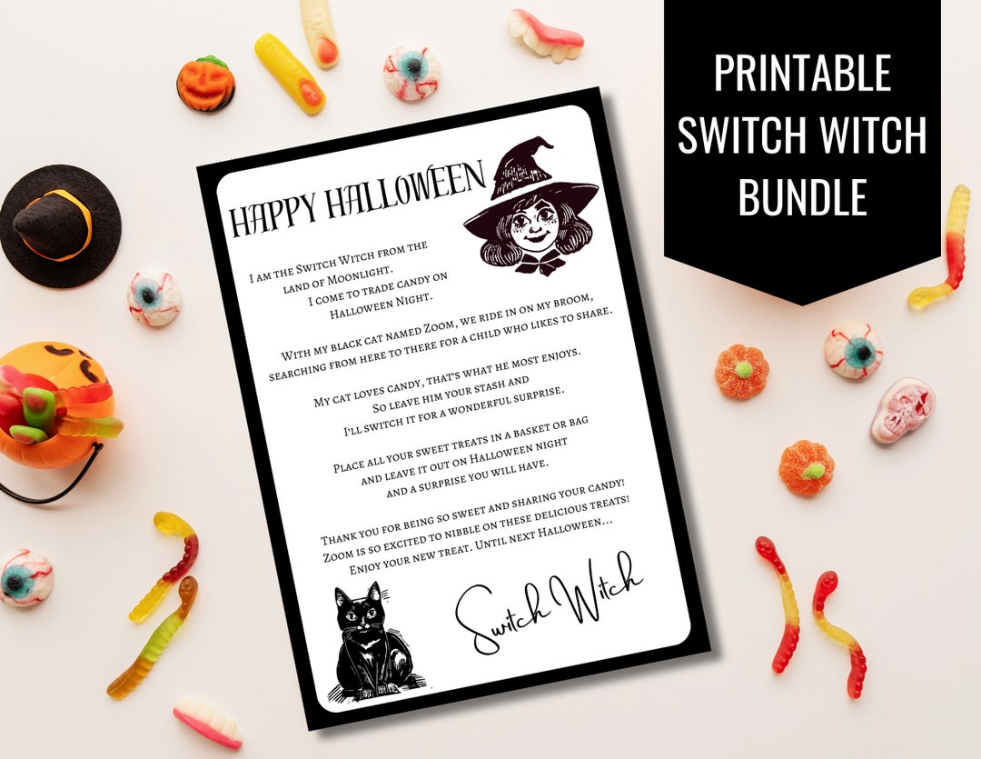 Switch Witch Halloween Letter Bundle Printable Sign Ready to Print New ...