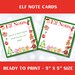 Elf Printable Note Cards for Kids Customizable Blank Template Ready to ...
