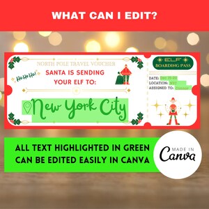 Elf Travel Digital Bundle Boarding Pass and Letter From Santa Kids ...