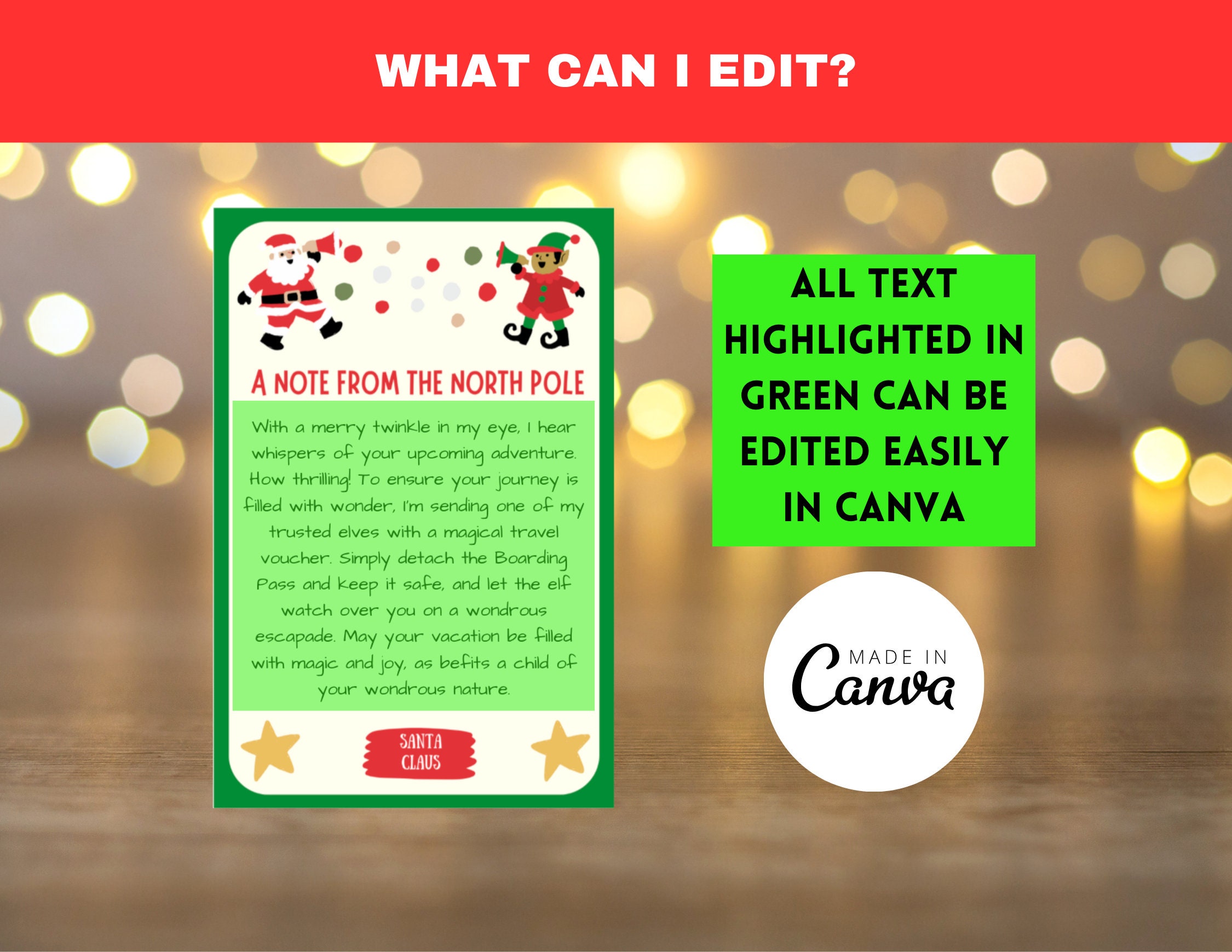 Elf Travel Digital Bundle Boarding Pass and Letter From Santa Kids ...