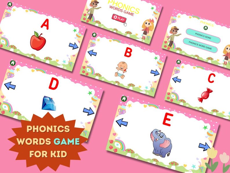 Phonics Word Game for Kids, Fun and Interactive Learning Tool, Boosts ...
