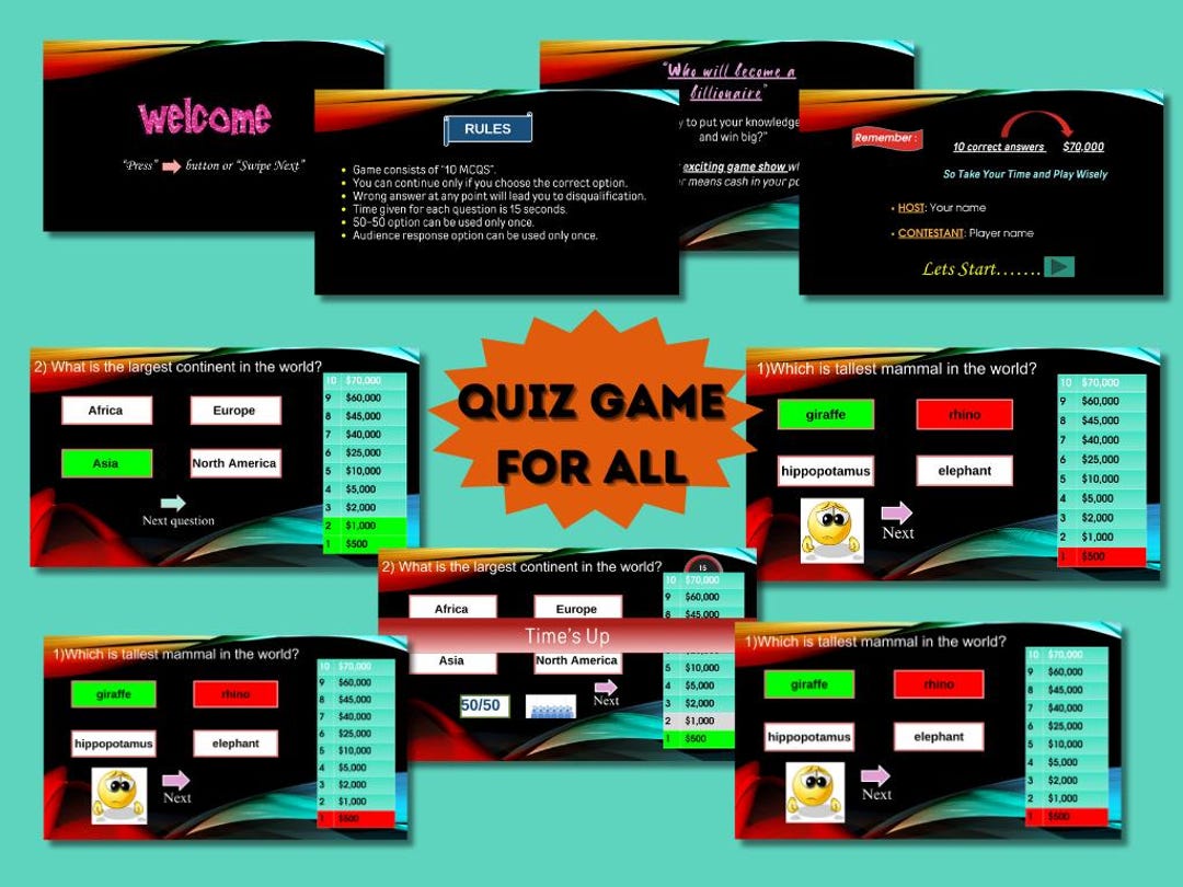 Kids PPT Quiz Game for All, Fun Trivia Challenge for Family Game Night ...