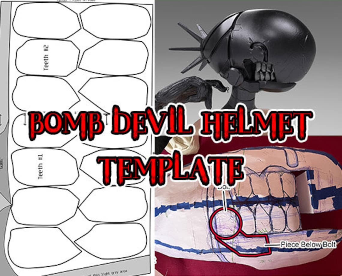 Bomb Devil Helmet Template - Etsy