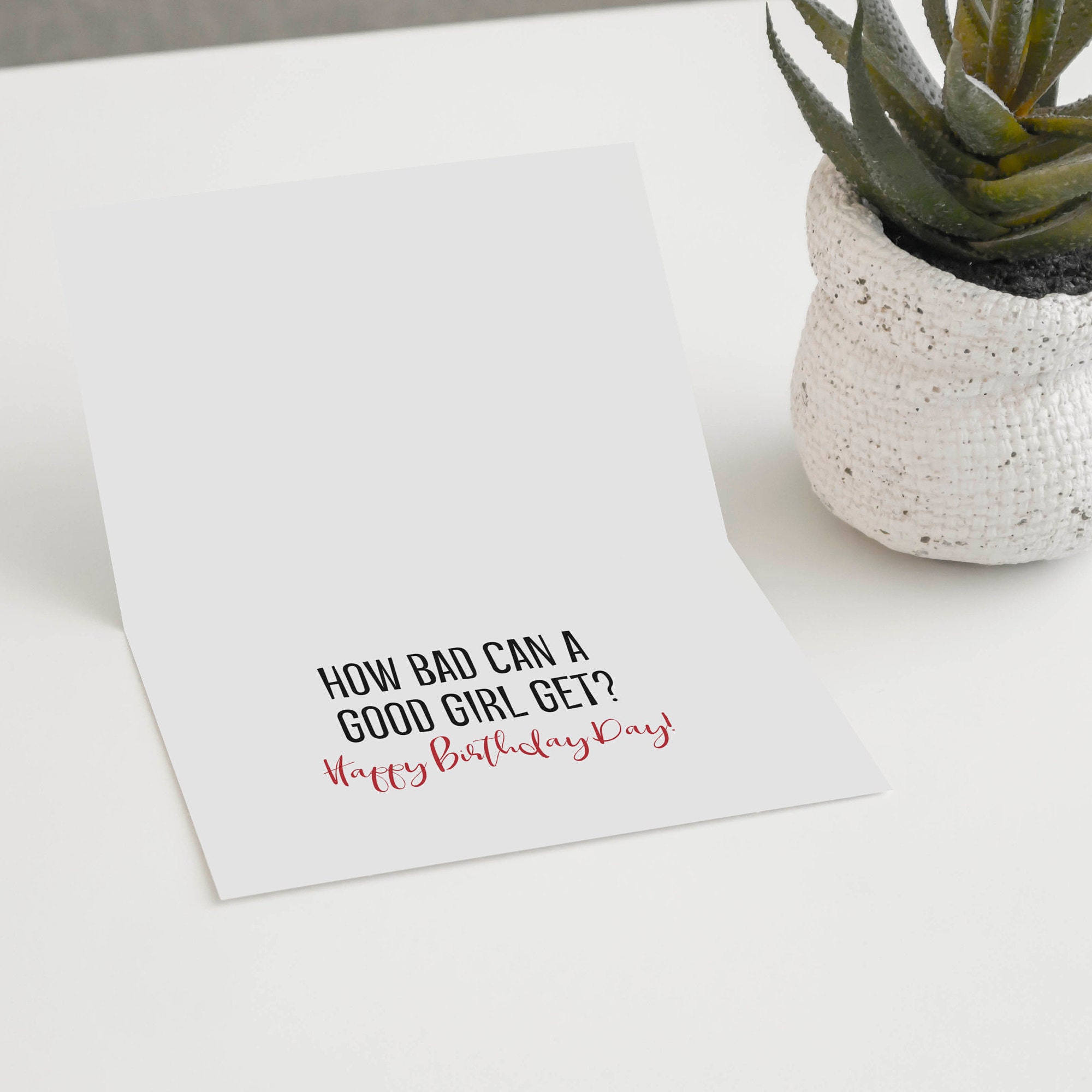 BAD GIRL Naughty Greeting Card Humor Card Anniversary Card Valentine's ...