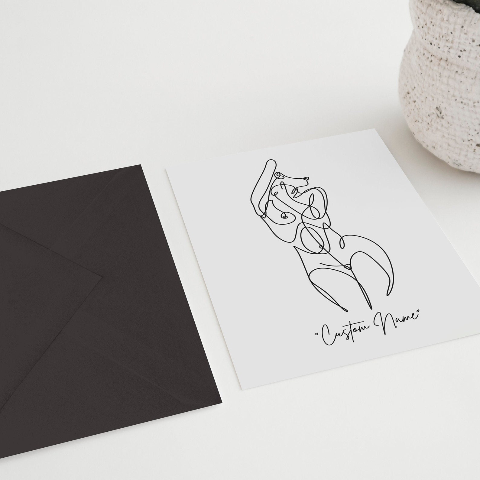 ADULT LINE ART 1 Greeting Card Naughty Greeting Card Love Card ...