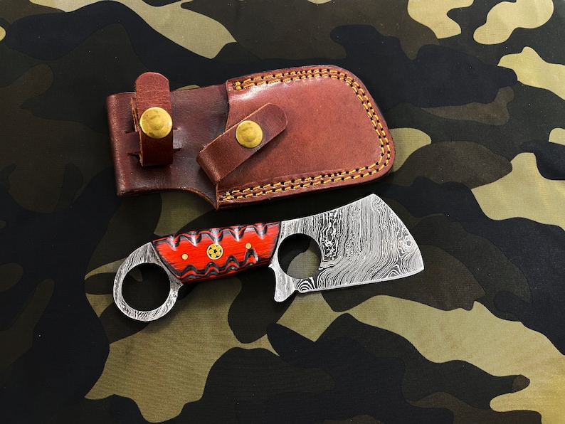 EDC Mini Cleaver/ Handmade Damascus Steel/ Bushcraft Knife/ | Etsy