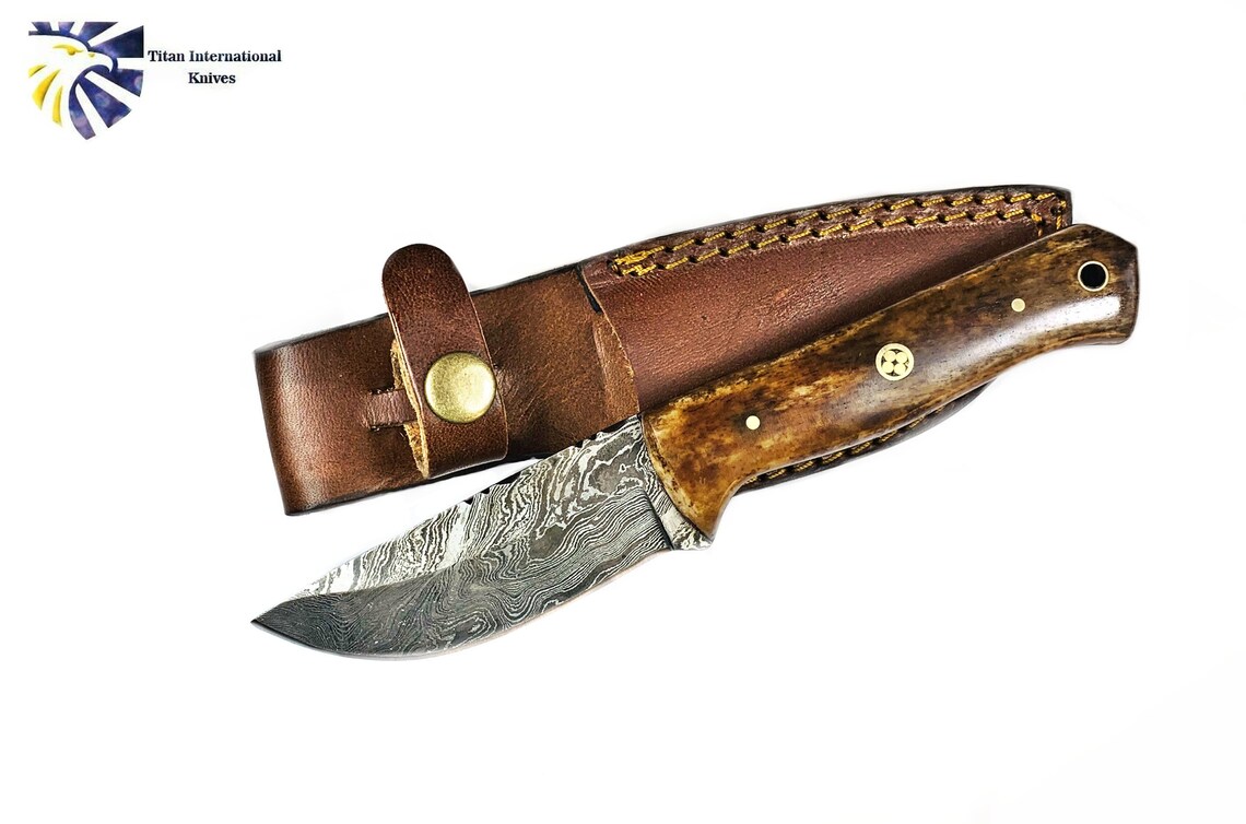 Damascus Knife, Custom Hand Made Forged Damascus Steel Hunting Knife ...