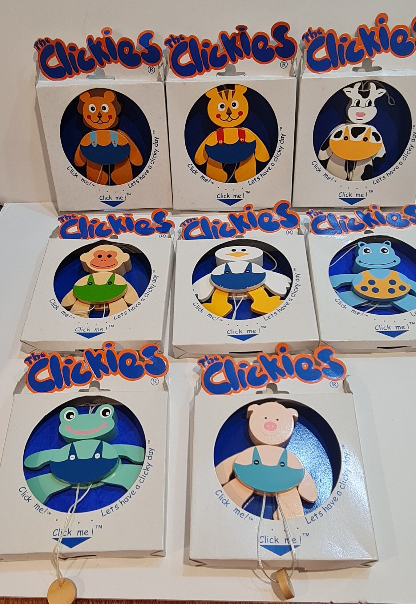 8x Click Me Pull Down Toys -hampelhans Original Clickies Wooden Toys 8 ...