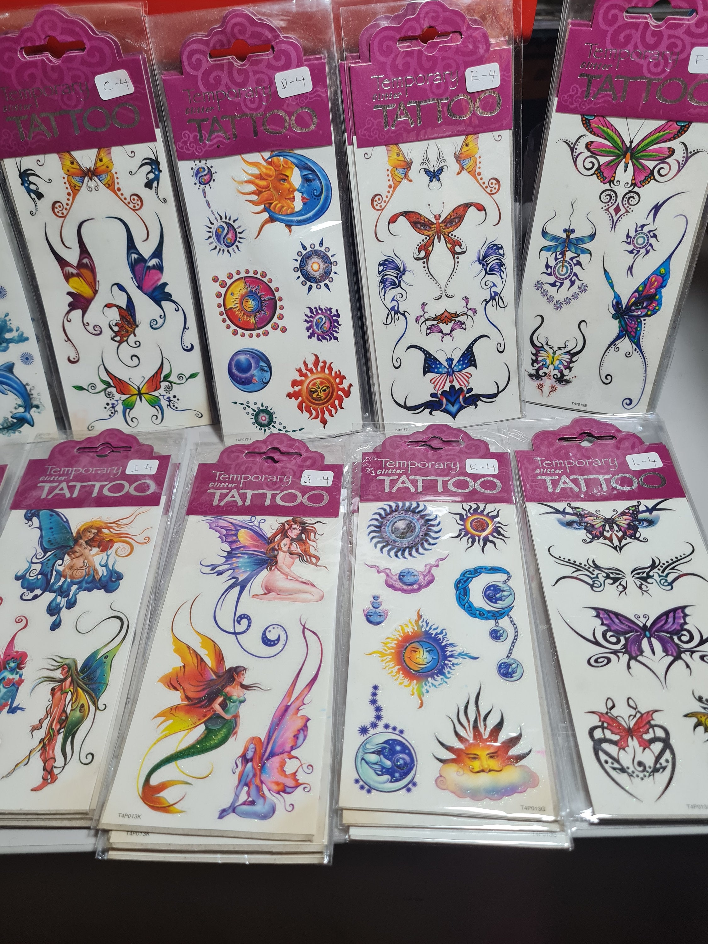 Temporary Glitter Tattoos 12 Varieties With 4 in Each Packet Vintage - Etsy