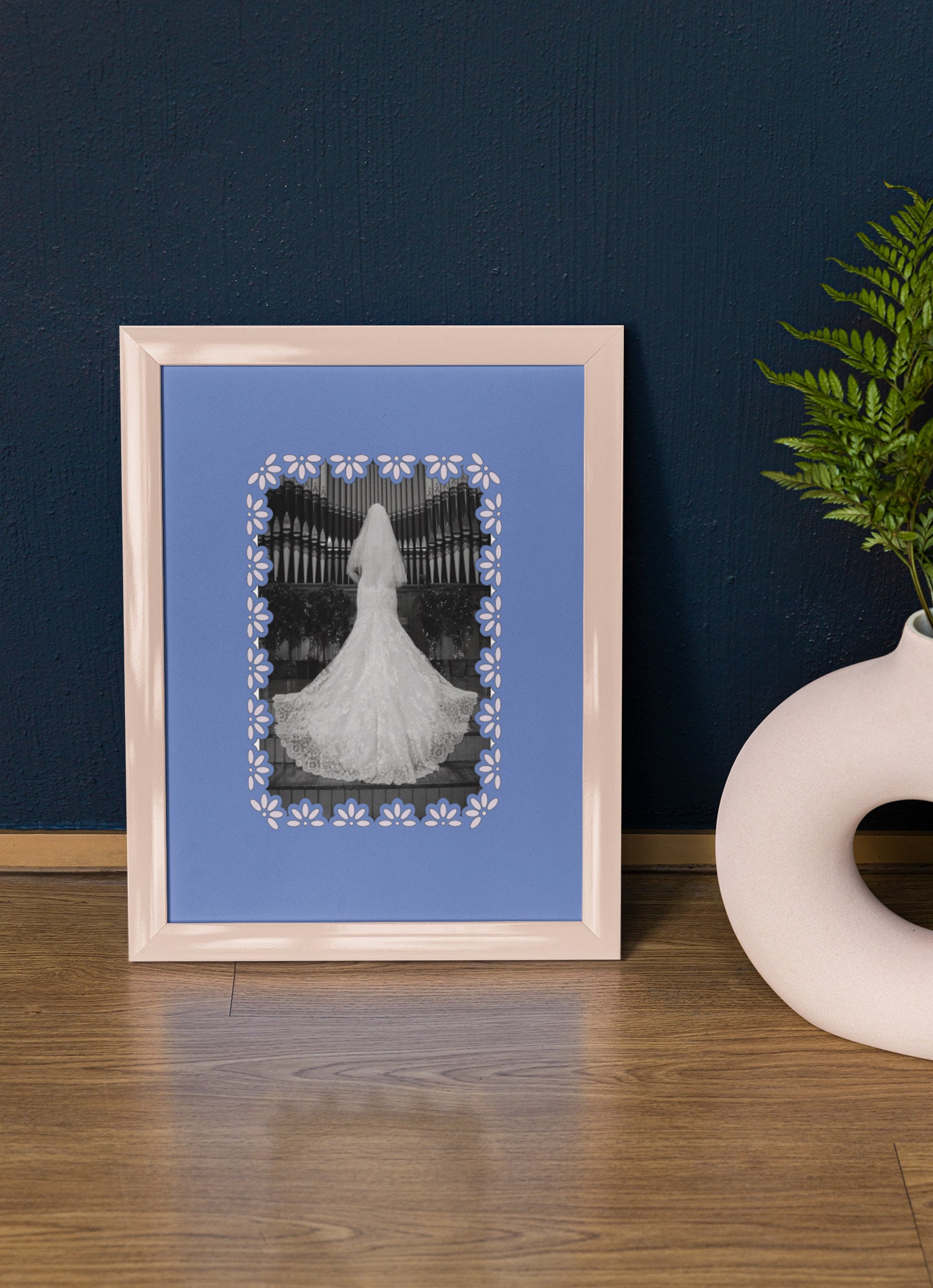 SVG Photo Mat Photo Frame Daisy Pattern Photo Frame for Cricut Cutting ...