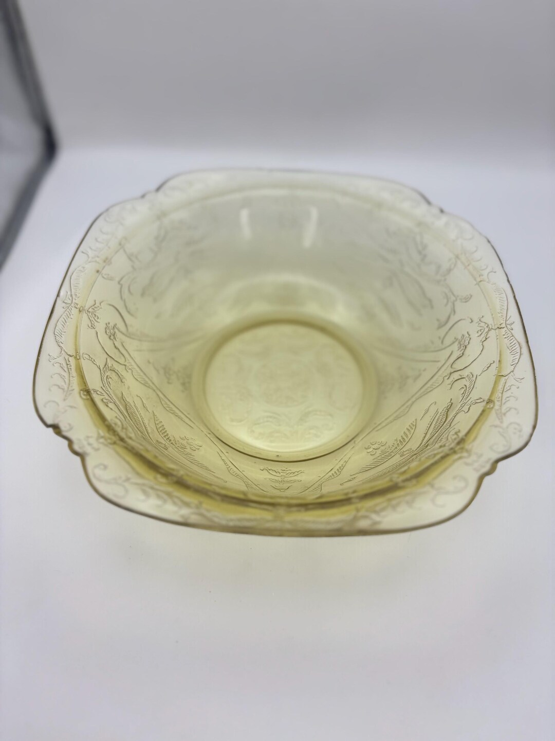 Madrid Pattern by Federal Glass Company Amber - Golden Glow 8” Diameter ...