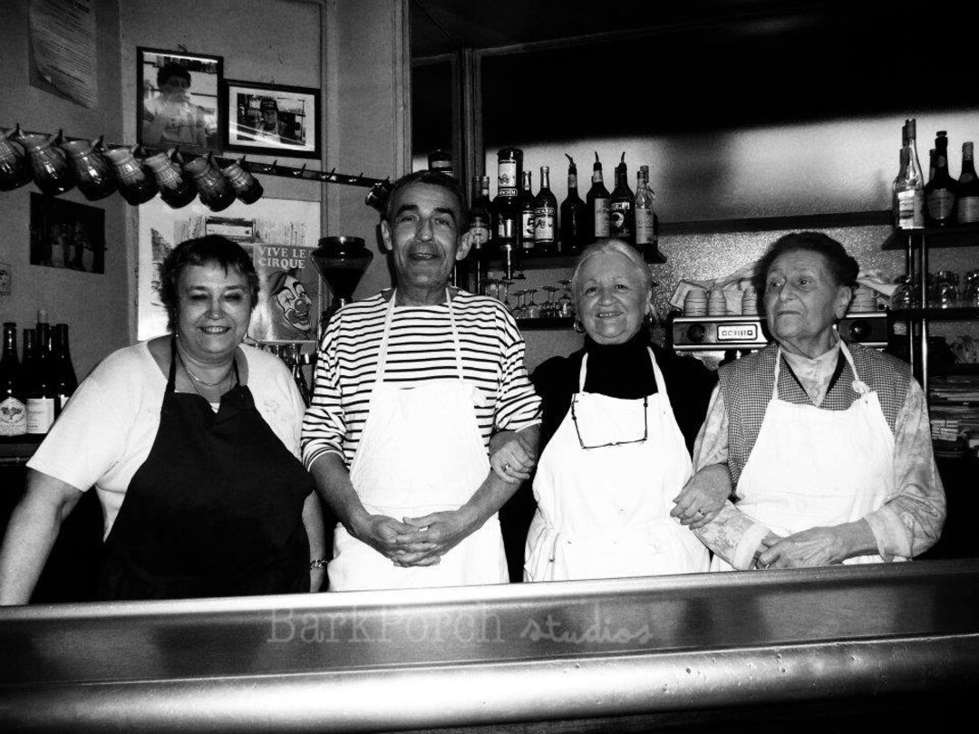 French Chefs; Family Restaurant; Portrait; Paris, France; Black and ...