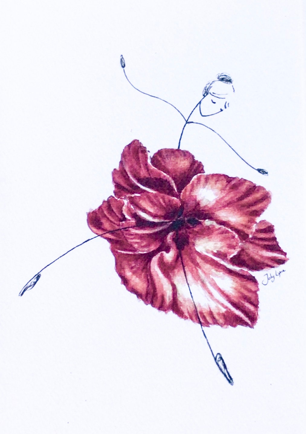 Ballet Dancer Flower Art Print - Etsy