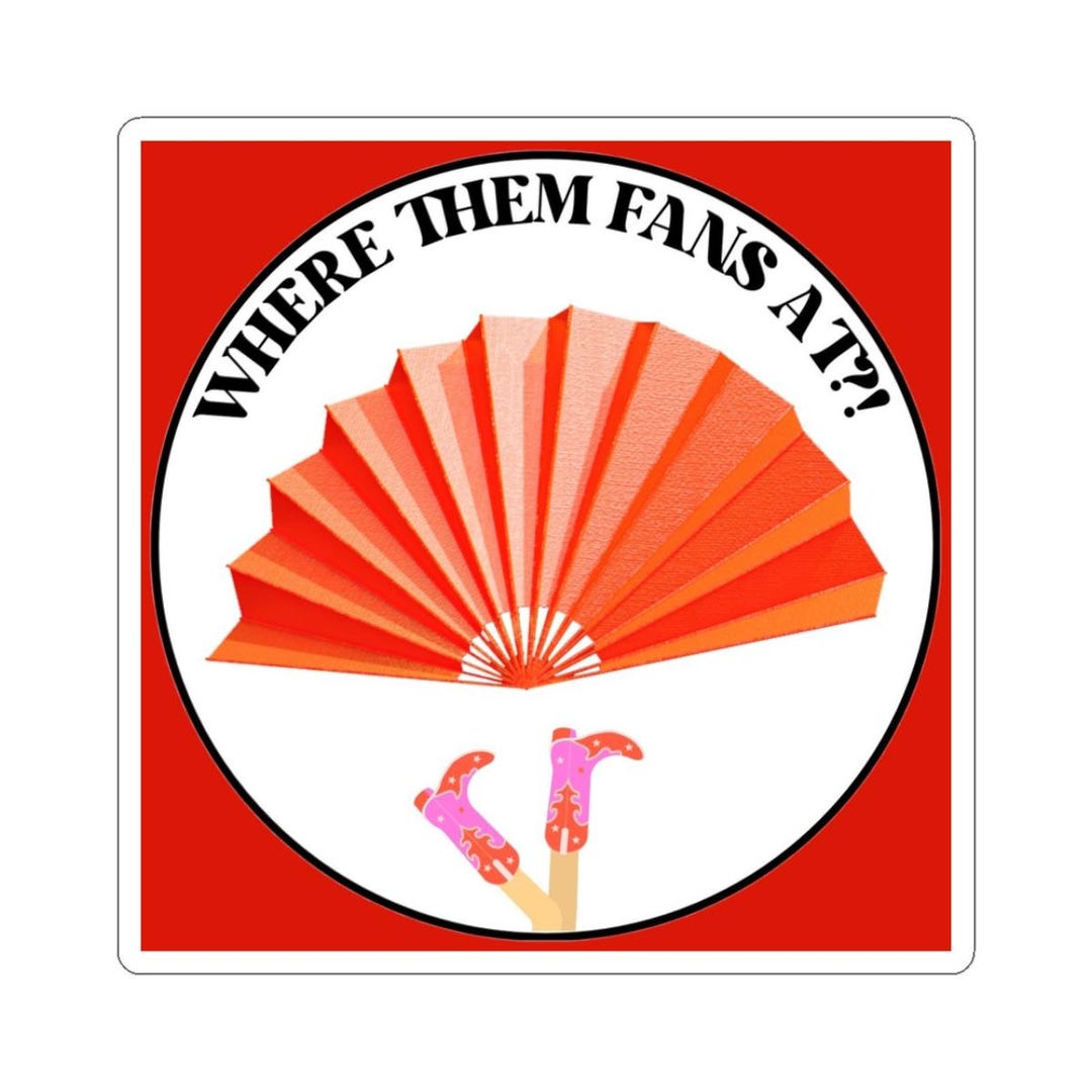 Red Where Them Fans at Boots on the Ground Sticker, Perfect for Laptops ...