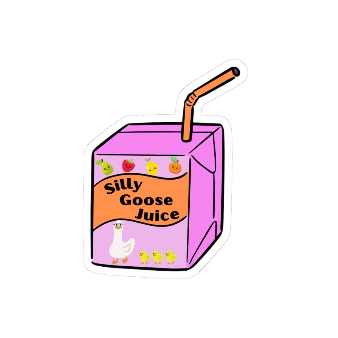 Pink Silly Goose Juice Sticker, Funny Decal, Whimsical Laptop Sticker ...