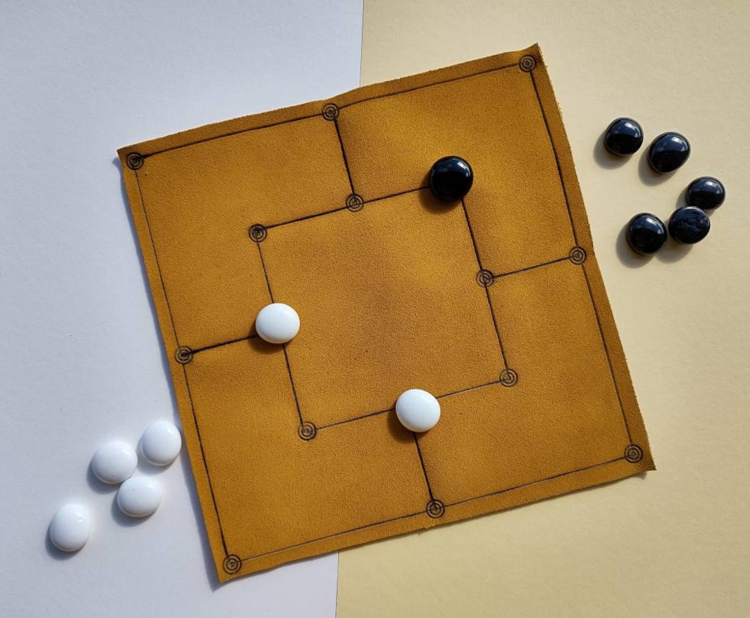Handmade Six Mens Morris Board Game Leather and Glass - Etsy