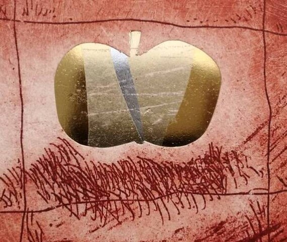Golden Apple Original Sin Fall of Man Original Etching - Etsy