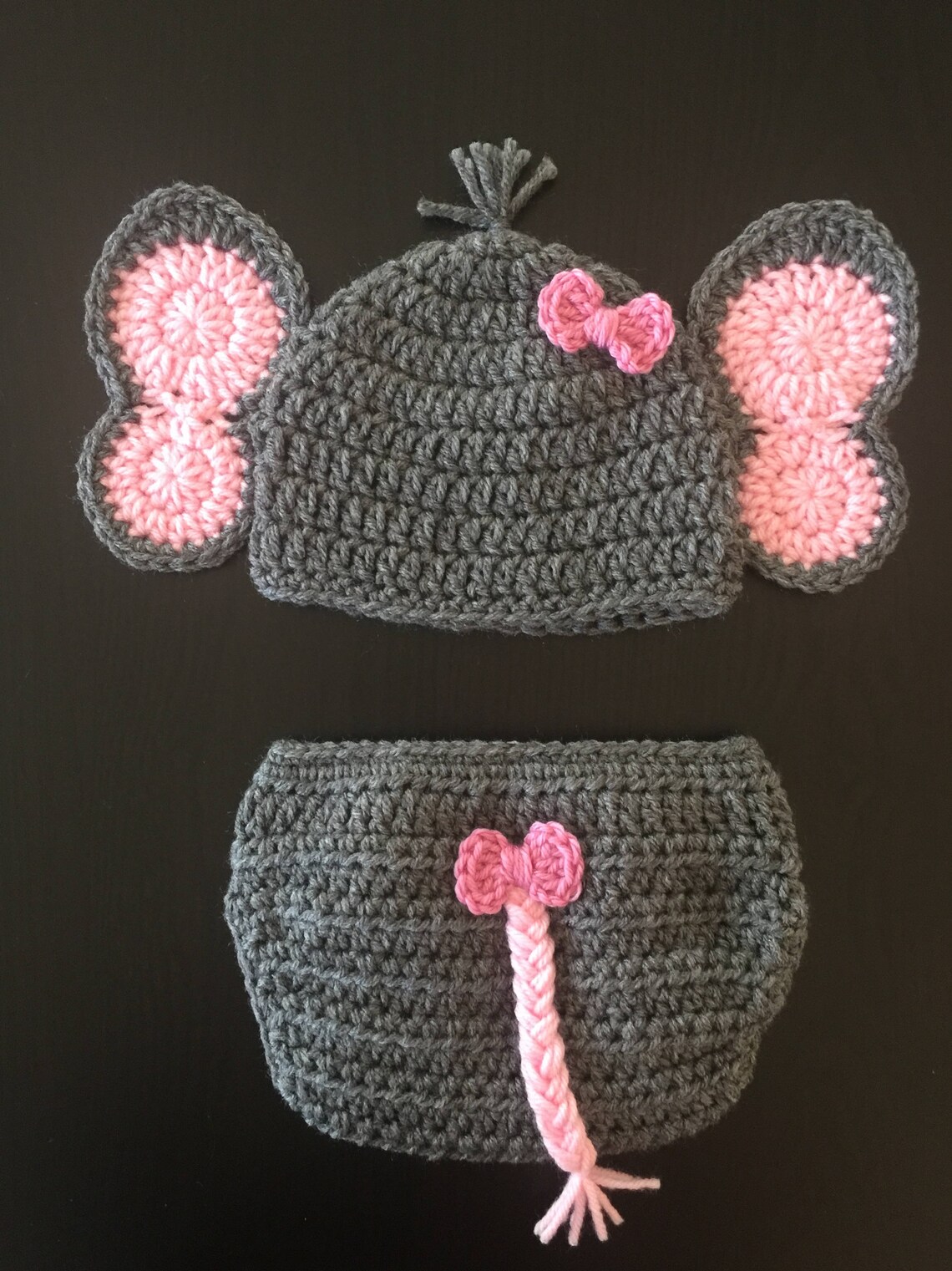 Elephant crochet hat elephant newborn outfit Newborn photo | Etsy