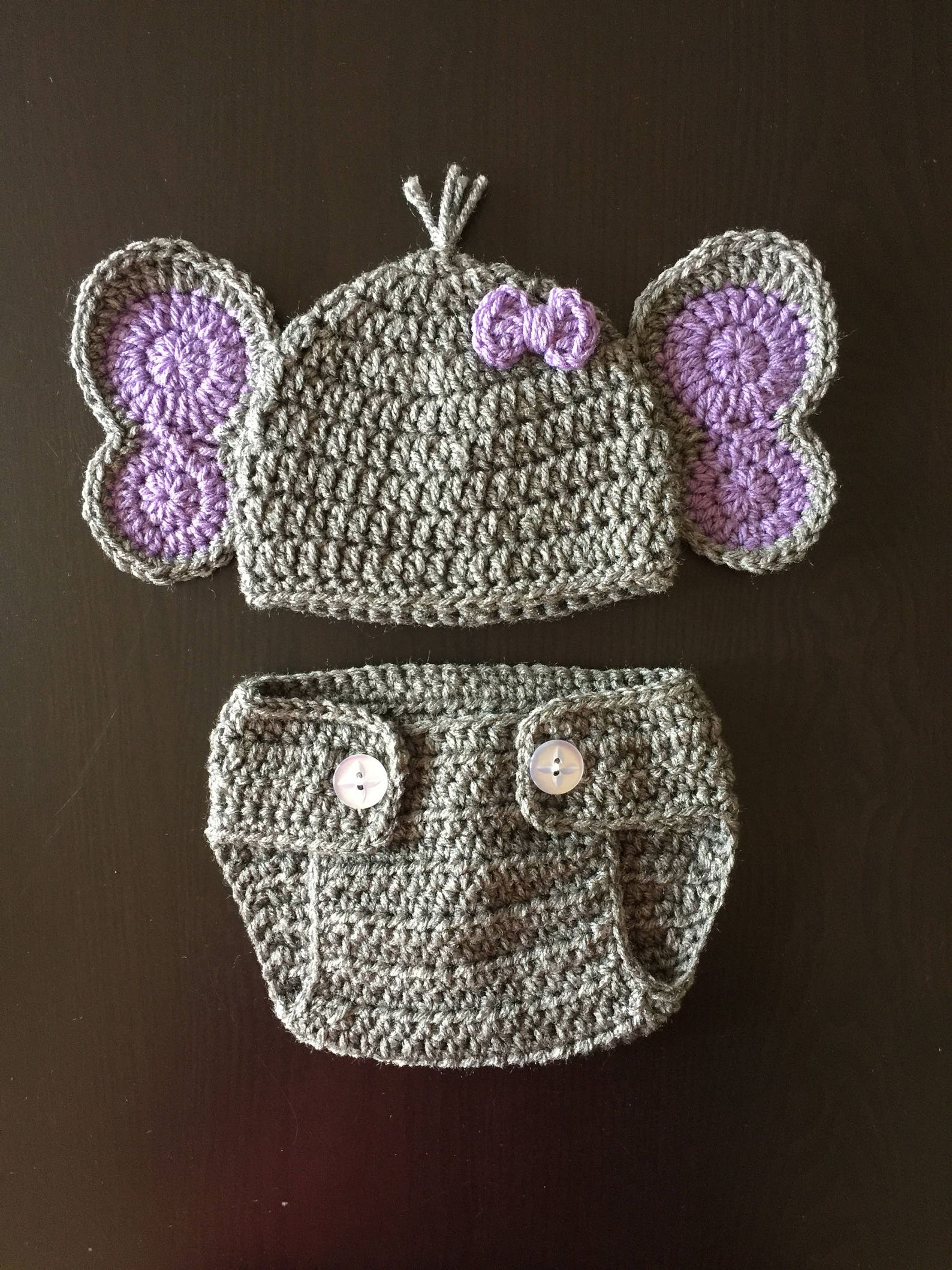 Elephant crochet hat elephant newborn outfit Newborn photo | Etsy