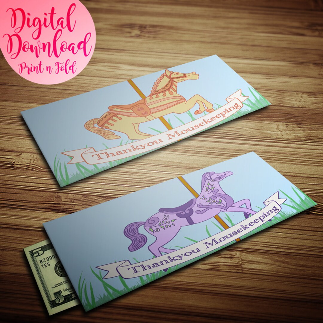 Carousel Horse Printable Mousekeeping Envelopes - Etsy
