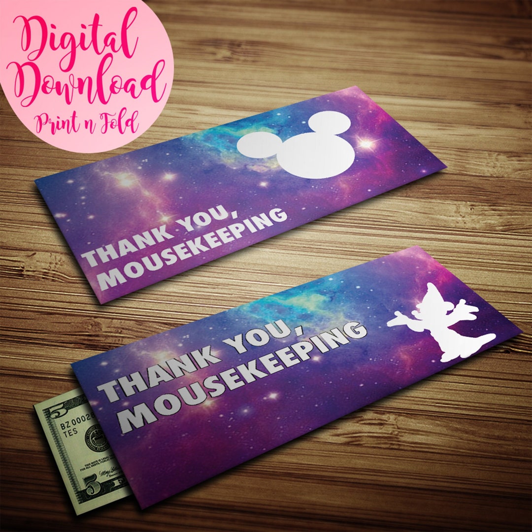 Mousekeeping Envelopes Galaxy Mickey Printables Tip - Etsy