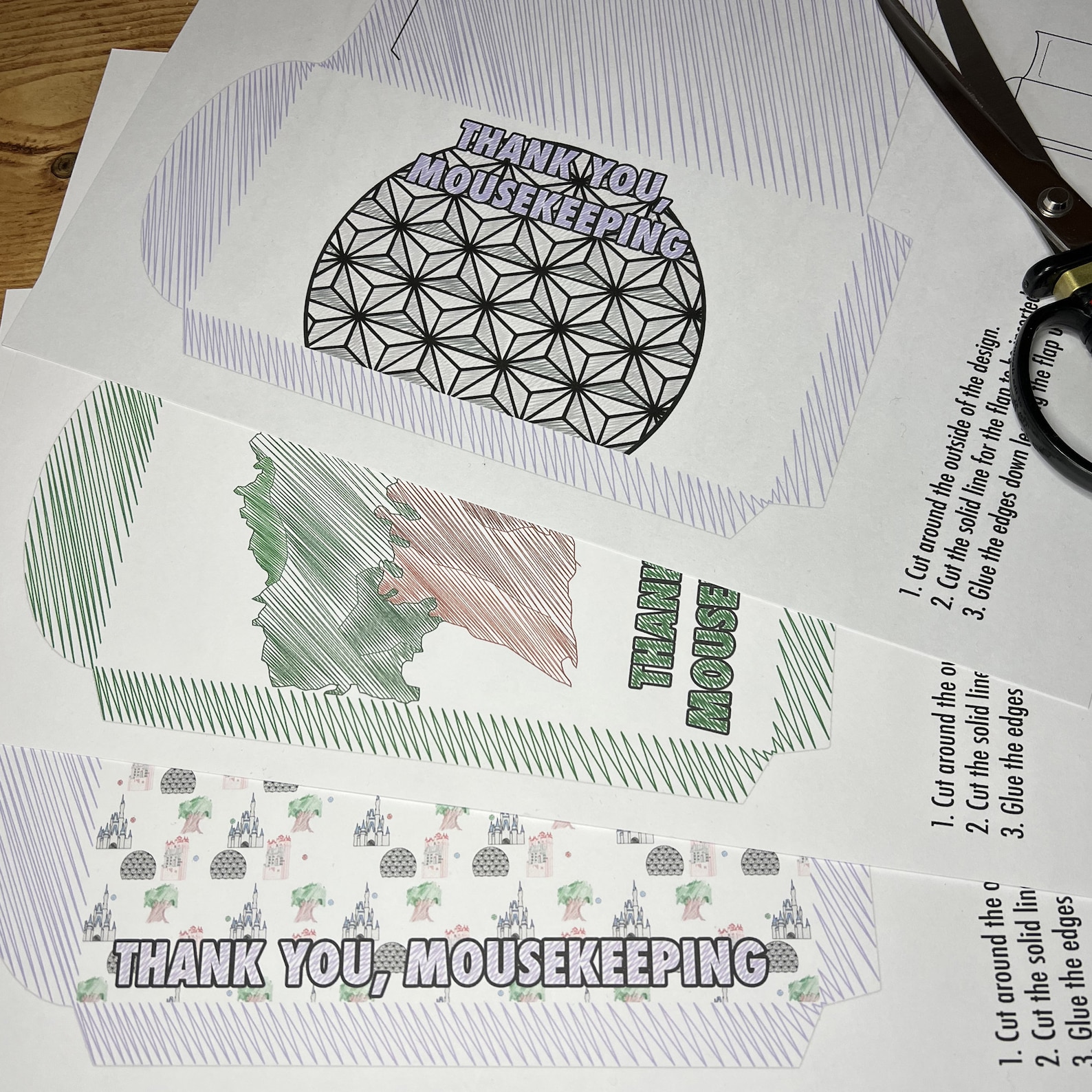 Thank You Mousekeeping Scribble Envelopes Ball Tree of - Etsy