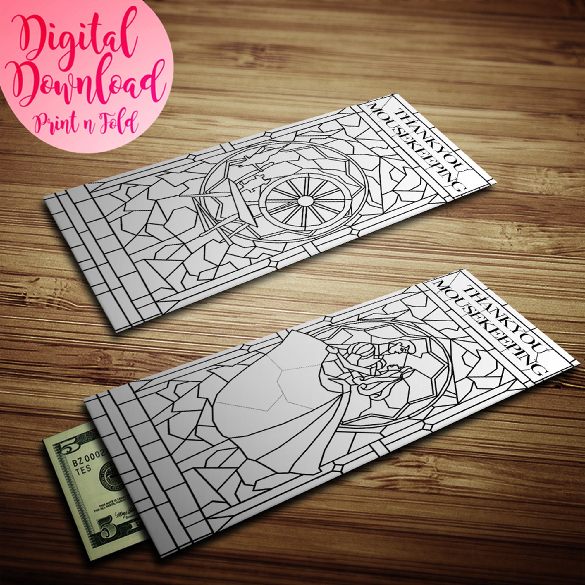 Colour in Stained Glass Effect Princess Mousekeeping Tip Money ...