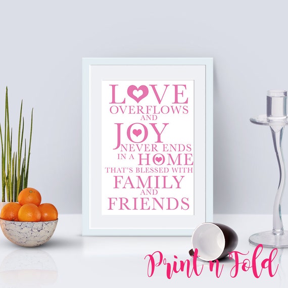 Love Overflows Typography Poster Instant Download | Etsy