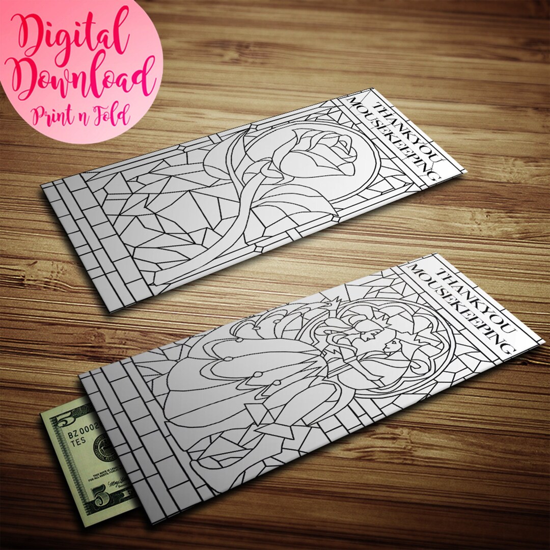 Colour in Printable Stained Glass Mousekeeping Envelopes - Etsy