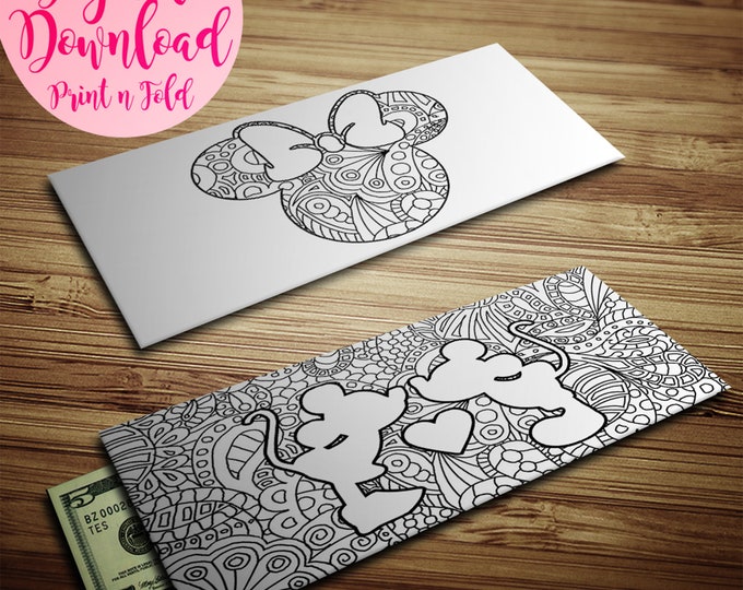 Mousekeeping Envelopes Colour in Printable Money Envelopes - Etsy