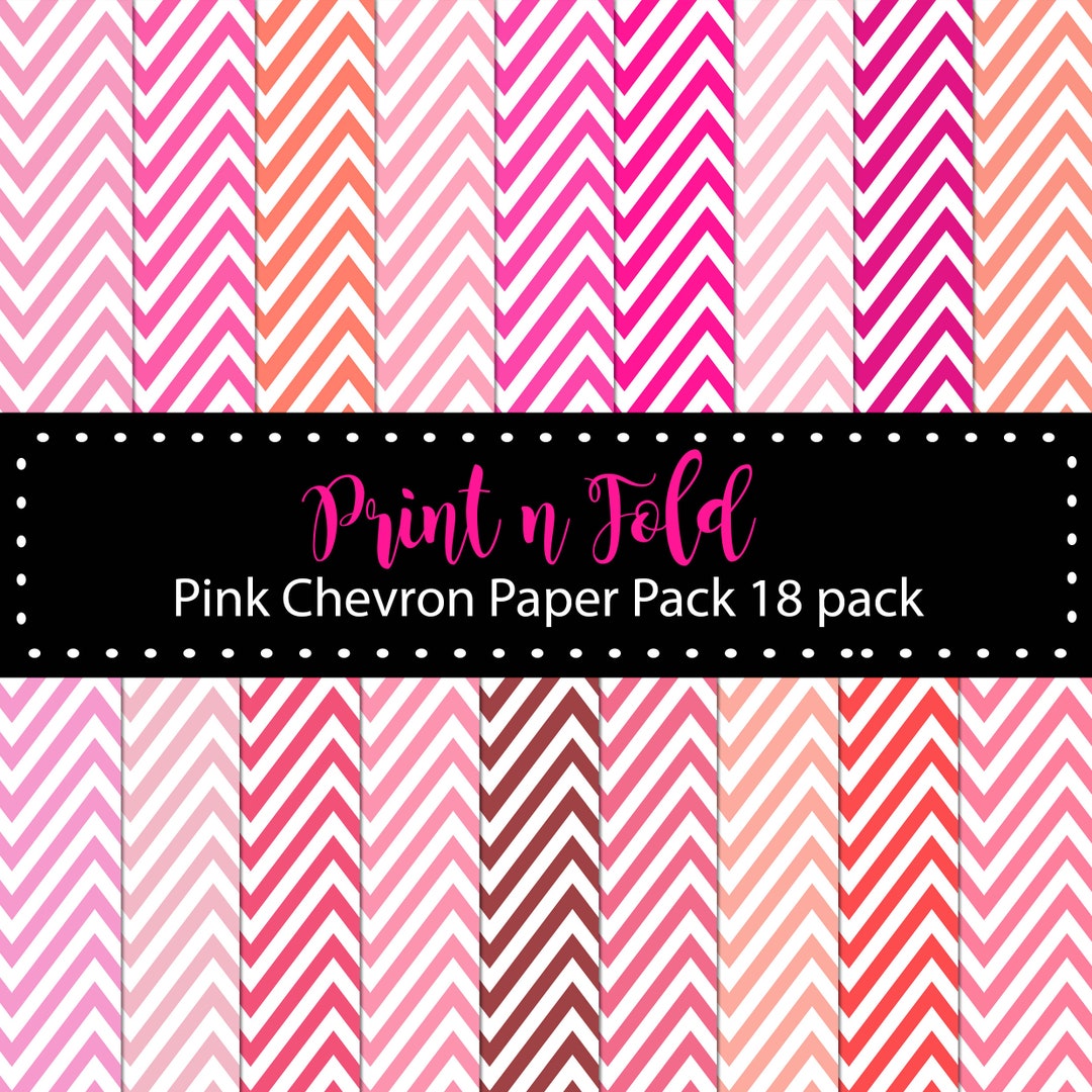 Pink Chevron Printable Paper Pack Pattern Digital Paper Papercraft DIY ...