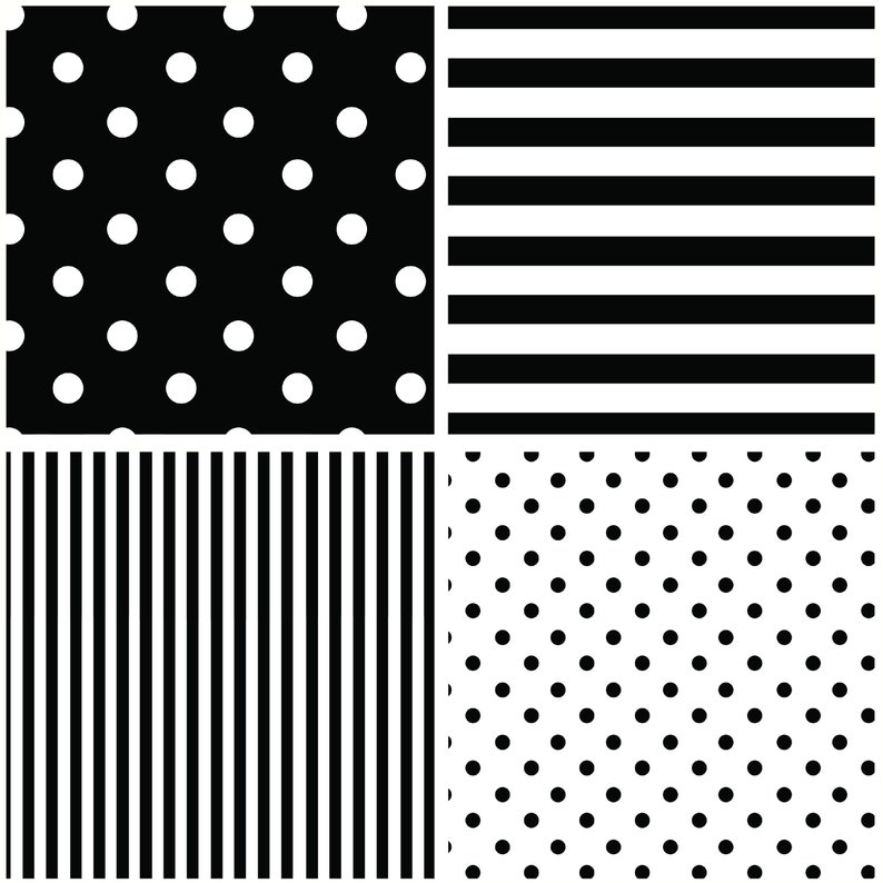 Printable Paper Pack Monochrome Digital Papers Black and White Spots ...
