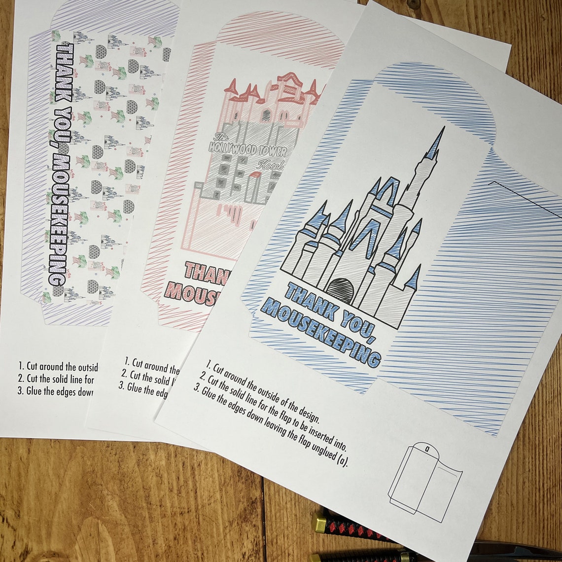 Thank You Mousekeeping Scribble Envelopes - Castle - Hotel - A4 - Etsy