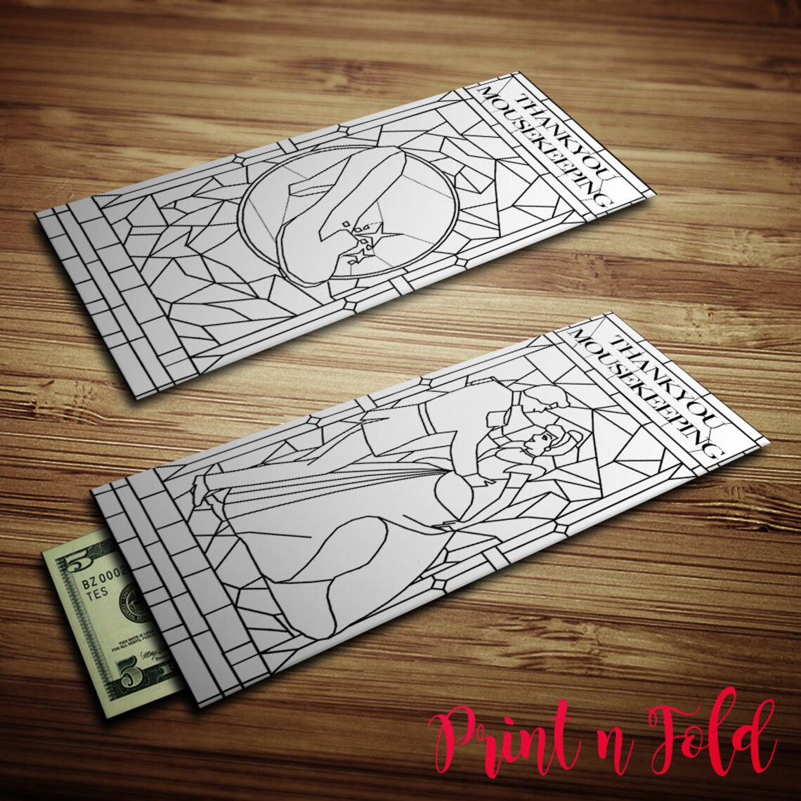 Colour in Stained Glass Cinderella Mousekeeping Envelope | Etsy