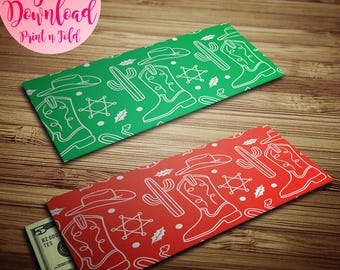 Christmas Elf Santa Printable Cash Money Gift Envelopes - Etsy