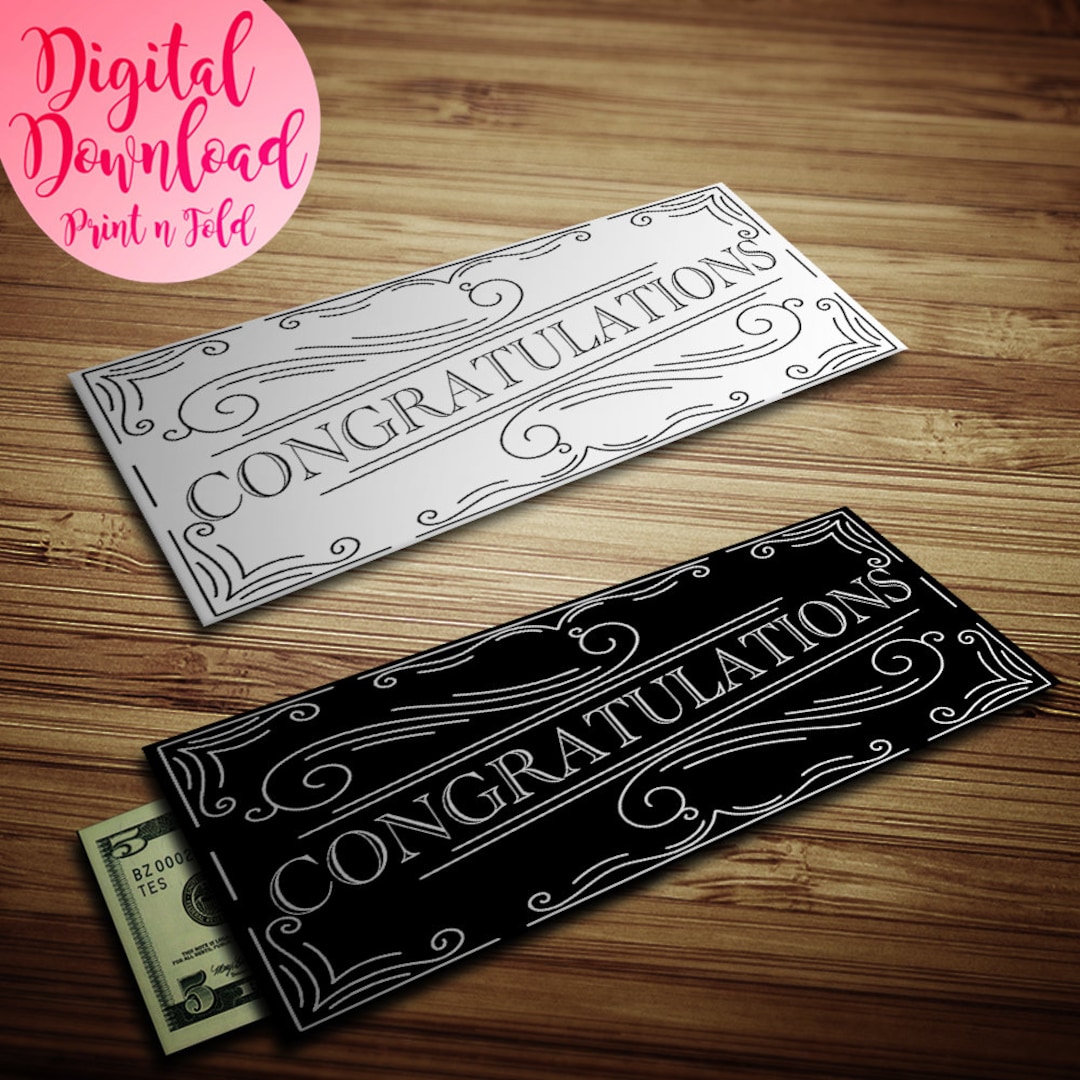 Congratulations Printable Gift Envelopes - Etsy UK