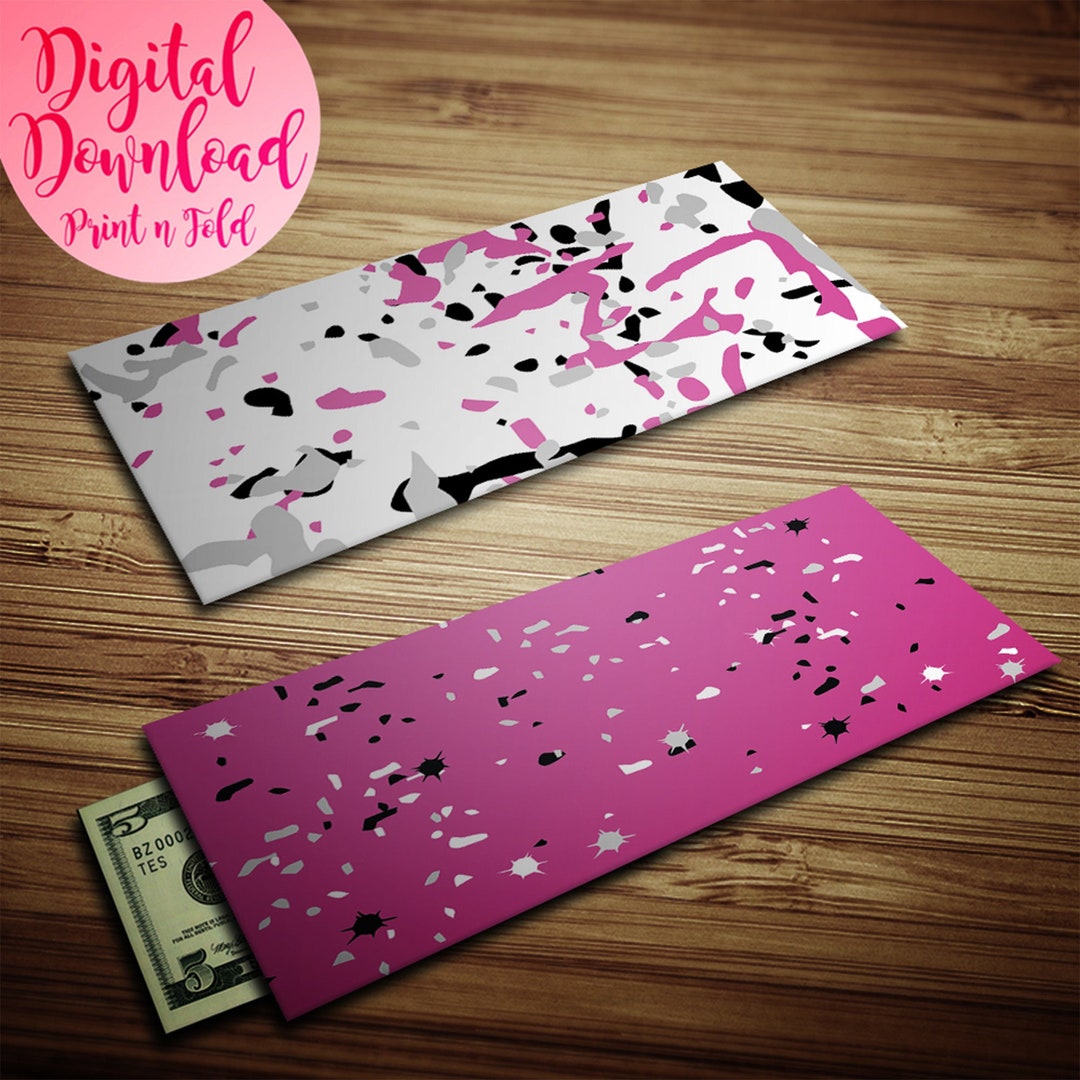 Pink Splat Gift Envelopes – Printable Money Envelope (digital Download ...