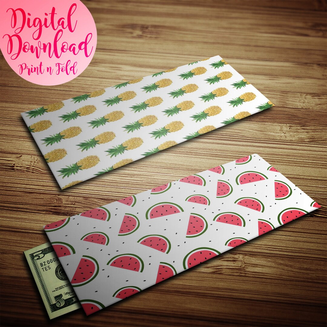 Fruit Patterned Gift Envelopes Money Envelopes Instant Download Last ...