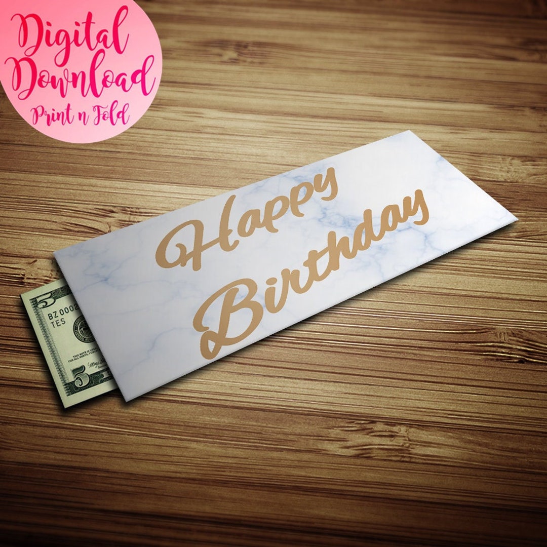 Happy Birthday Marble Effect Gift Envelope - Etsy