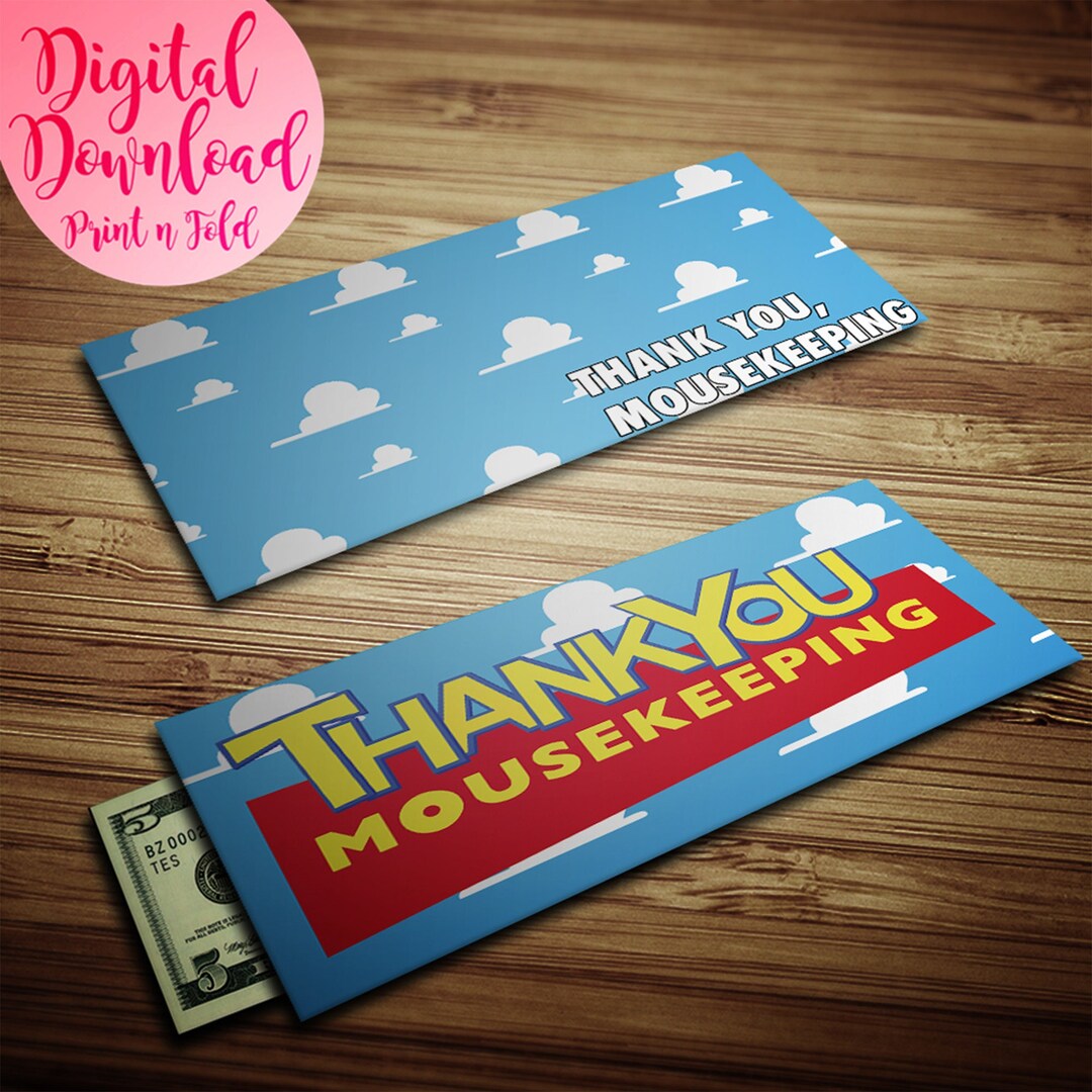 Thankyou Mousekeeping Cloud Envelopes Printable - Etsy UK