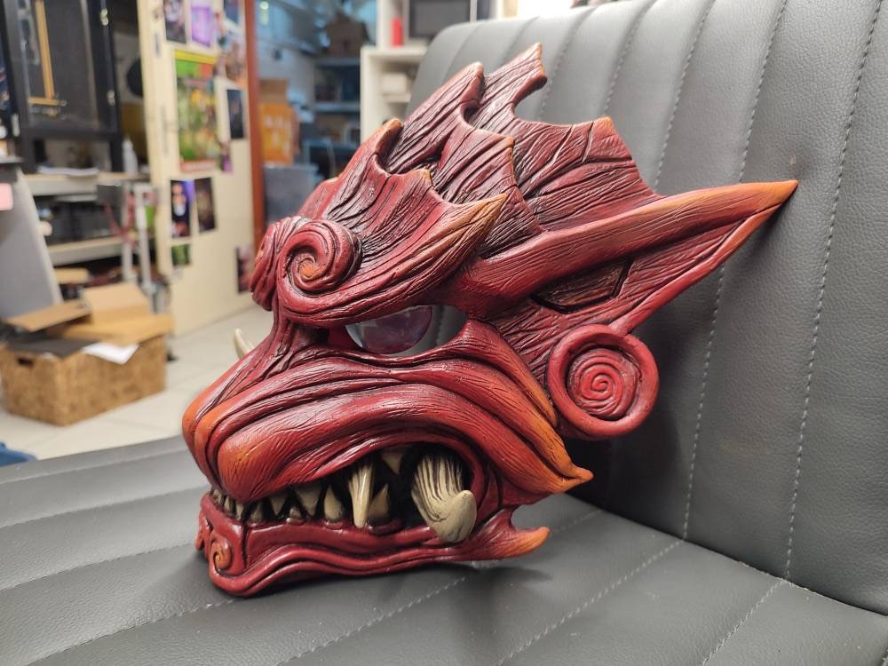 Monster Hunter Mask snarling Odogaron Now With GLOWING EYES - Etsy