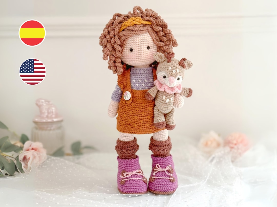 Alma Doll & Deer Amigurumi Crochet Pattern /ENG SPA - Etsy New Zealand