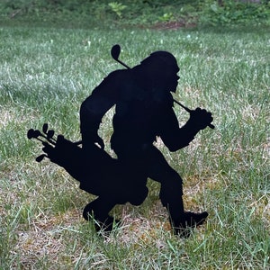 Bigfoot Golfing Garden Stake, Sasquatch Backyard Decor - Etsy