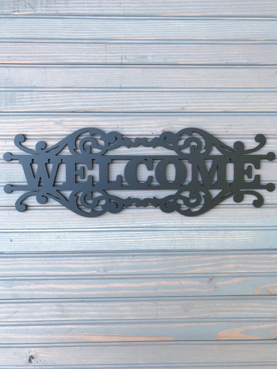 Welcome Sign Wall Art Metal Art | Etsy