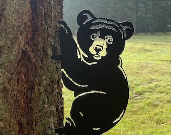 Metal Bear Cub / Garden Stake / Tree Stake / Garden Art / Backyard ...