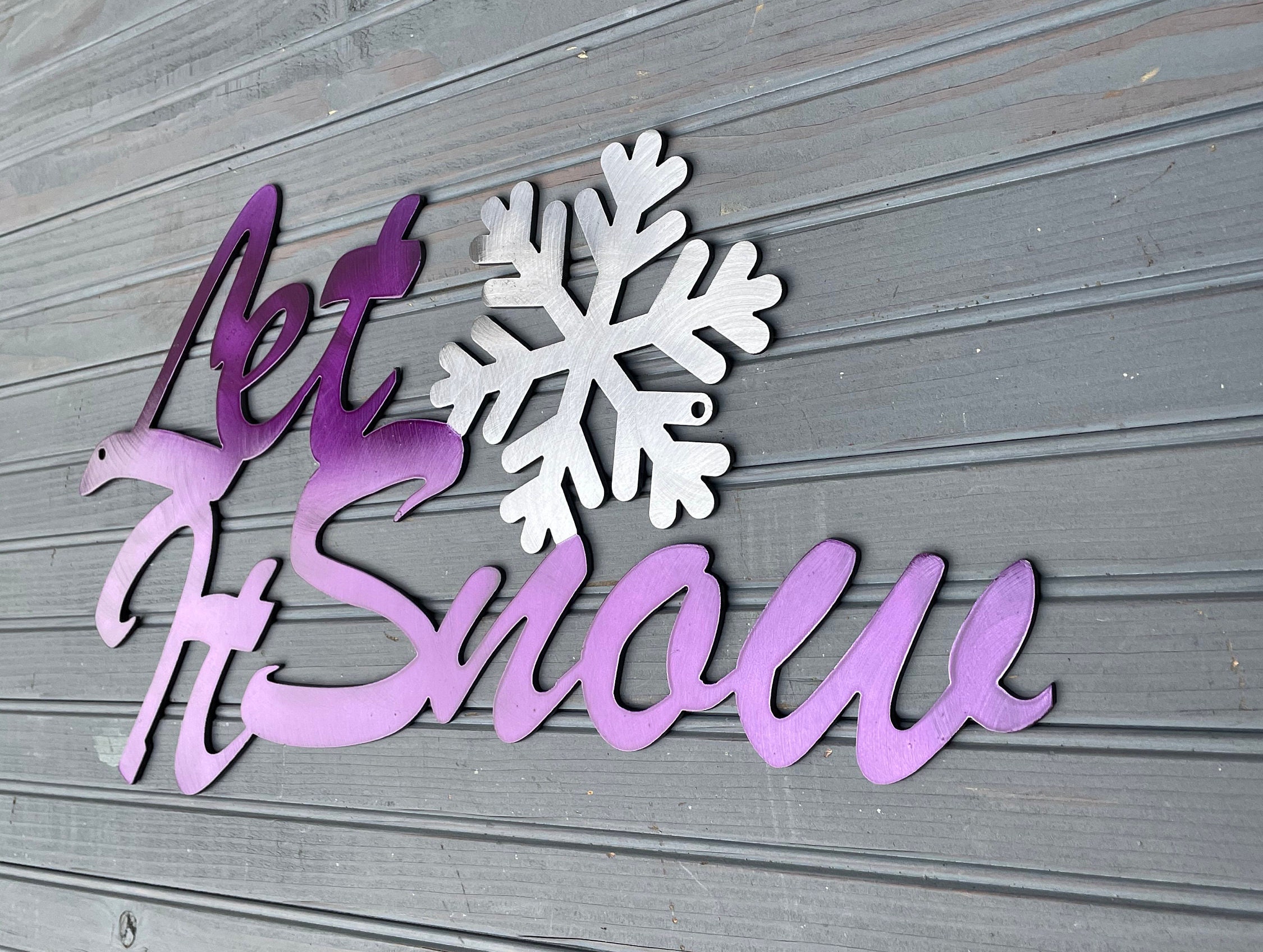 Let It Snow Metal Art, Wall Art Winter Skiing - Etsy